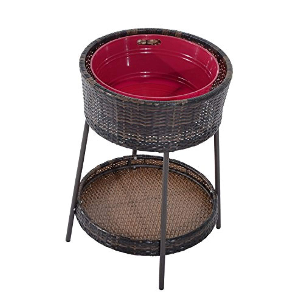 Outsunny Outdoor Patio Rattan Wicker Ice Bucket Cooler with Lid – US ...